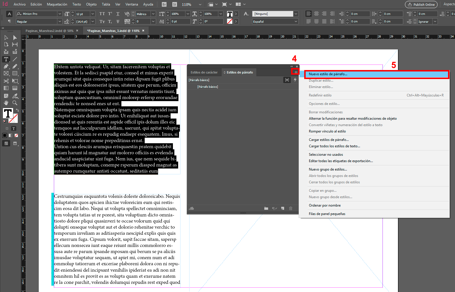 Tutorial para crear Estilos de Párrafo y Carácter en Adobe InDesign ...
